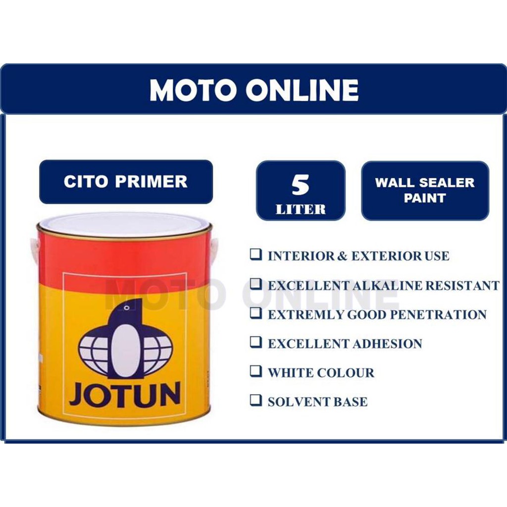 Jotun Cito Primer 5LT White/Solvent Base Wall Sealer/cat MInyak dinding ...