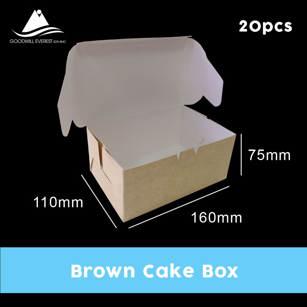 Brown Cake Box / Kraft Cake Box (6.5'' x 4'' x 3'') (20 pcs) | Shopee ...