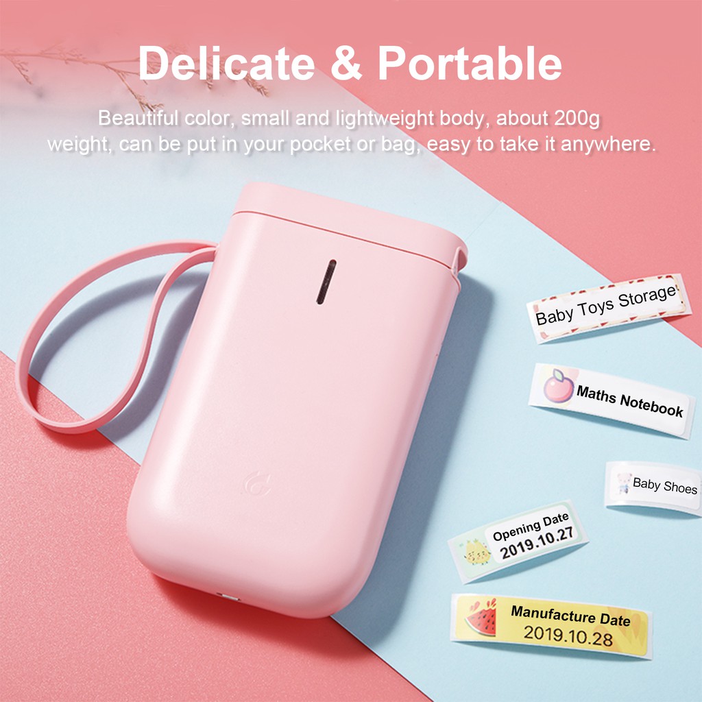 D11 Portable Handheld Thermal Label Printer W-ireless BT Label Maker ...