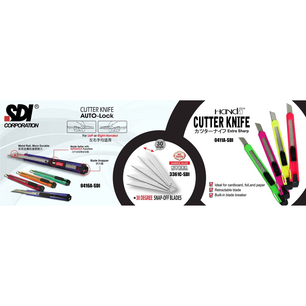 SDI 0426A Big Cutter Knife 0426A / Pisau Tolak Besar Pemotong 18mm ...