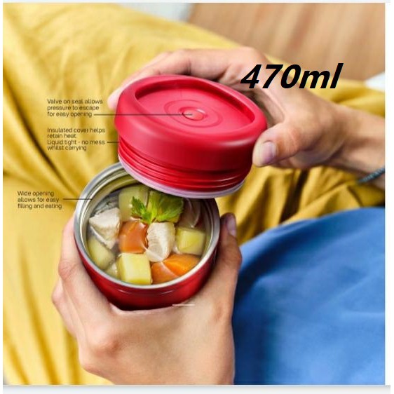 Stacking Thermal Flask 470ml Tupperware Thermos Termos Air Panas ...