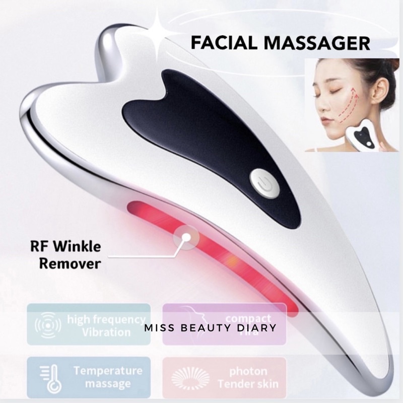 【ReadyStock】🔥Facial Tools Face Massager Sliming Gua Sha导入仪刮痧仪光疗美容仪瘦脸按摩仪 ...