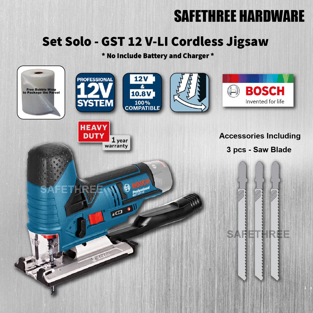 Bosch GST12V-LI Cordless Jigsaw 12V Solo FOC Jigsaw Blade ( GST12V-LI ...