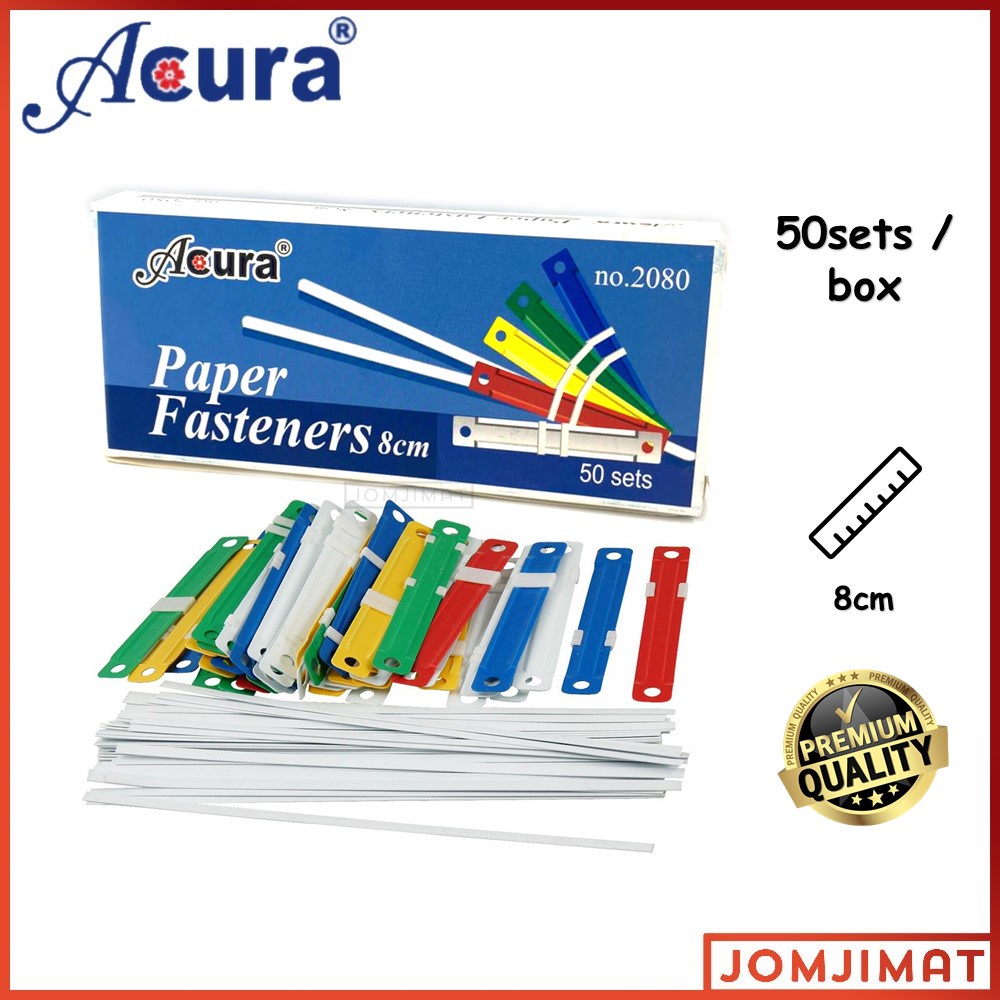 Acura Plastic Paper Fastener 50sets/box 8cm No.2080 / Pengikat Kertas ...
