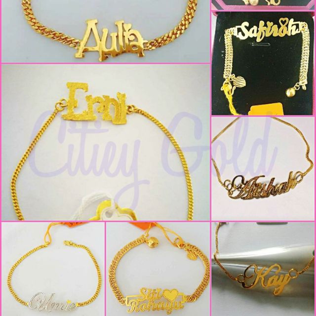 RANTAI TANGAN UKIR NAMA | Shopee Malaysia