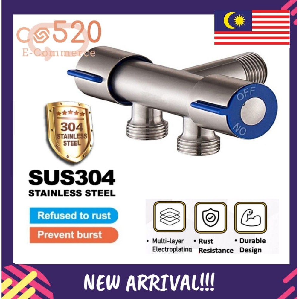 Stainless Steel SUS304 Kitchen & Bathroom toilet Two Way Stop Angle ...
