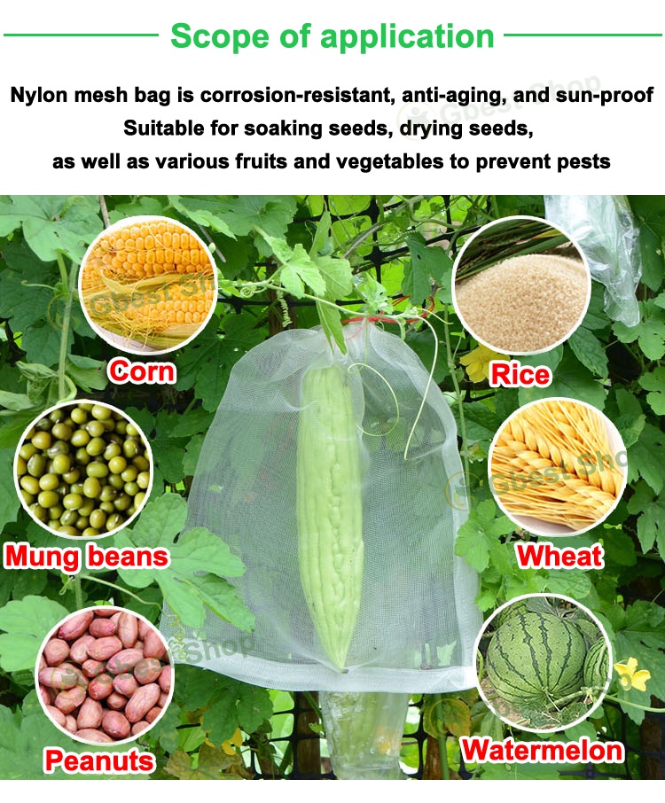 Insect Net Fruit Wrapping Protection Bag Cover Mesh Pouch Nylon Garden ...