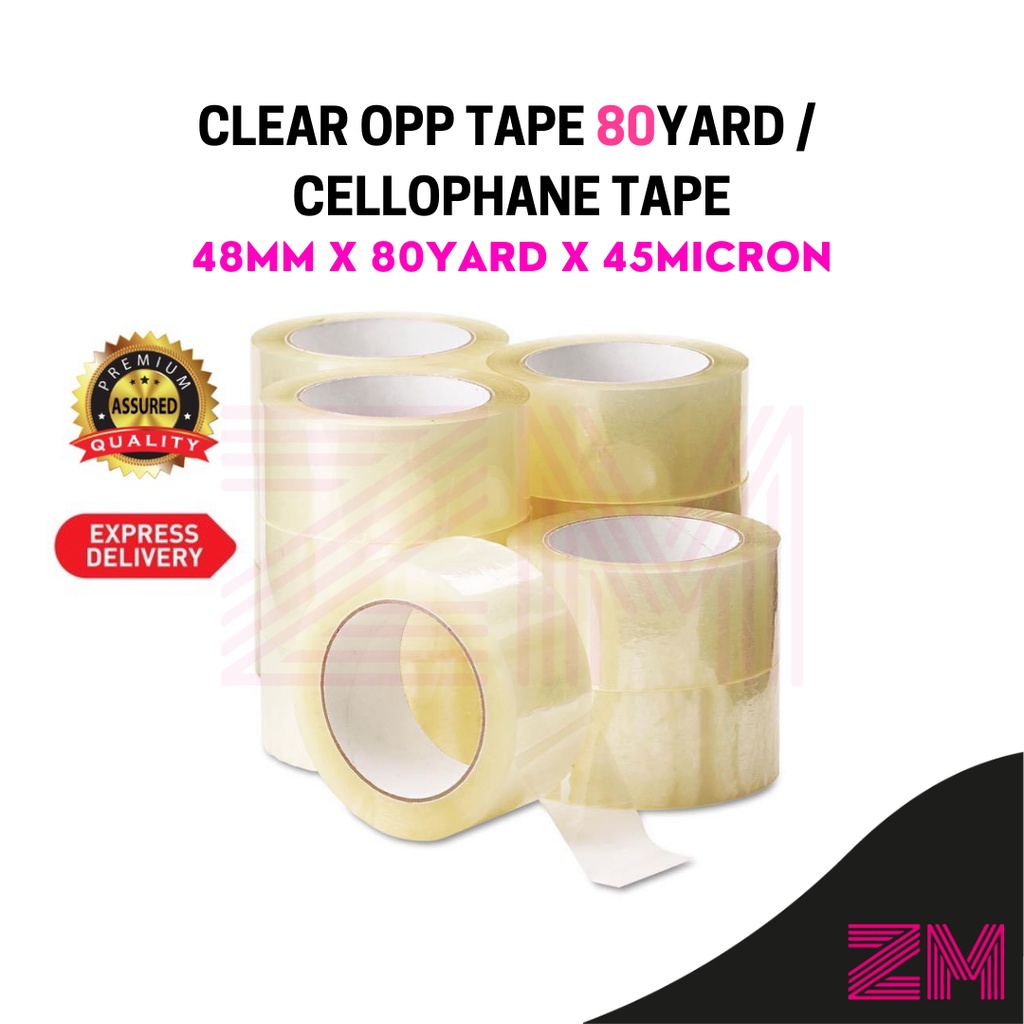 Opp Packaging Tape Clear Type Cellophane Cellotape 48mm x 80yards x 45 ...