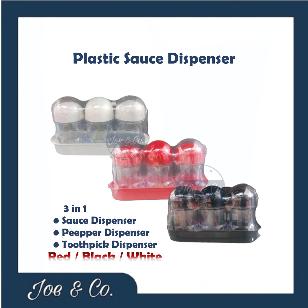 Bestware 3 in 1 Plastic Sauce / Papper / Toothpick Dispenser / Bekas ...