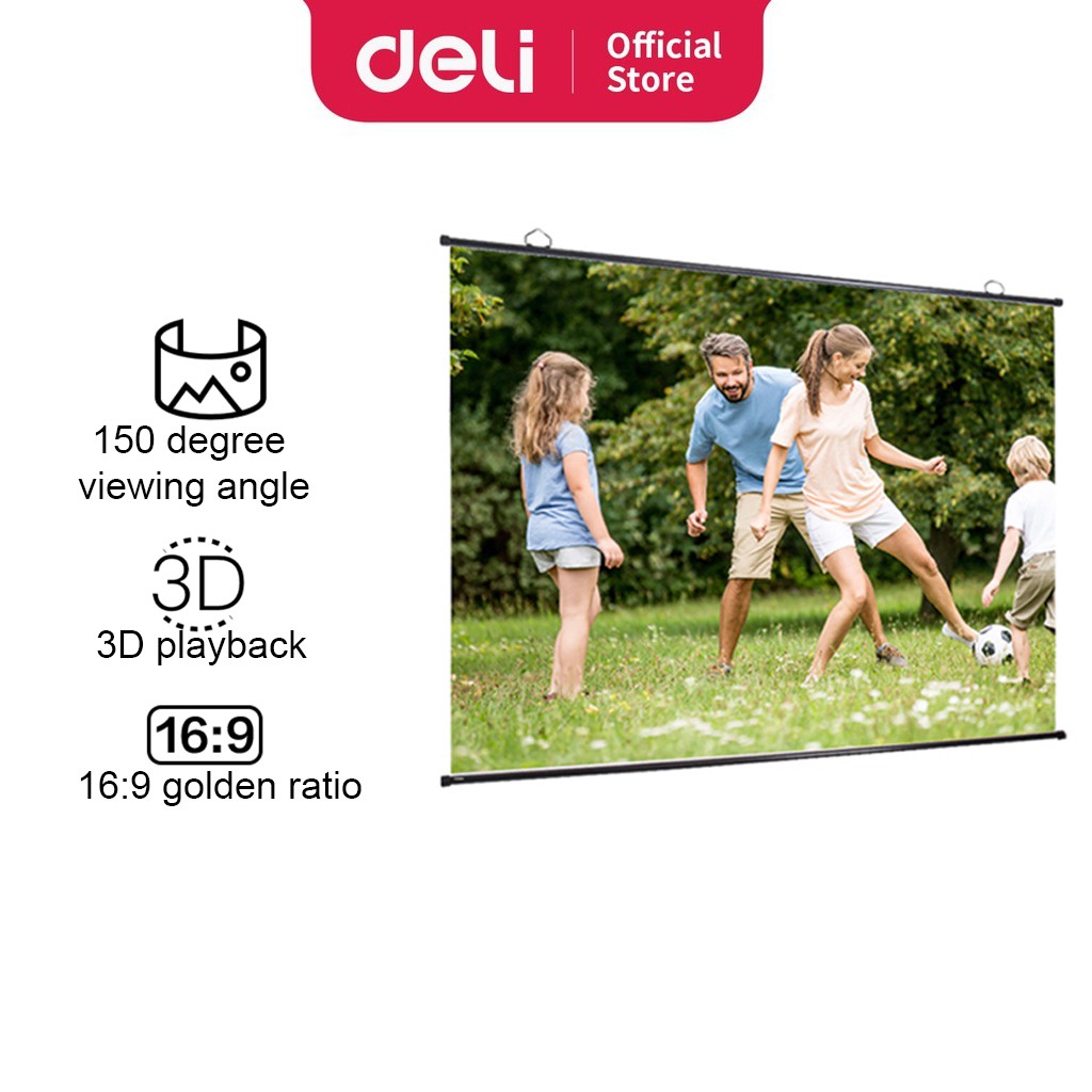 Deli Projector Screen E50448-EU 100in Diagonal length 3D Playback ...