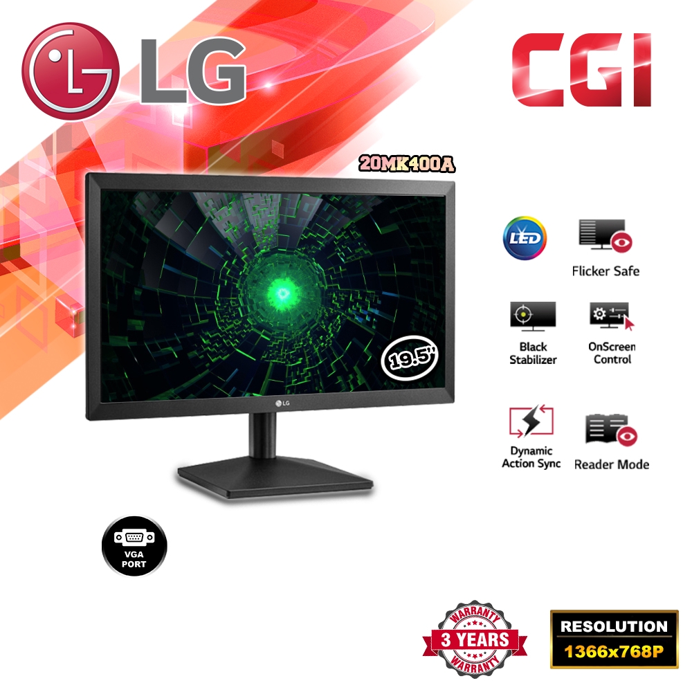 LG 19.5" 20MK400A HD Office LED MONITOR (VGA) | Shopee Malaysia