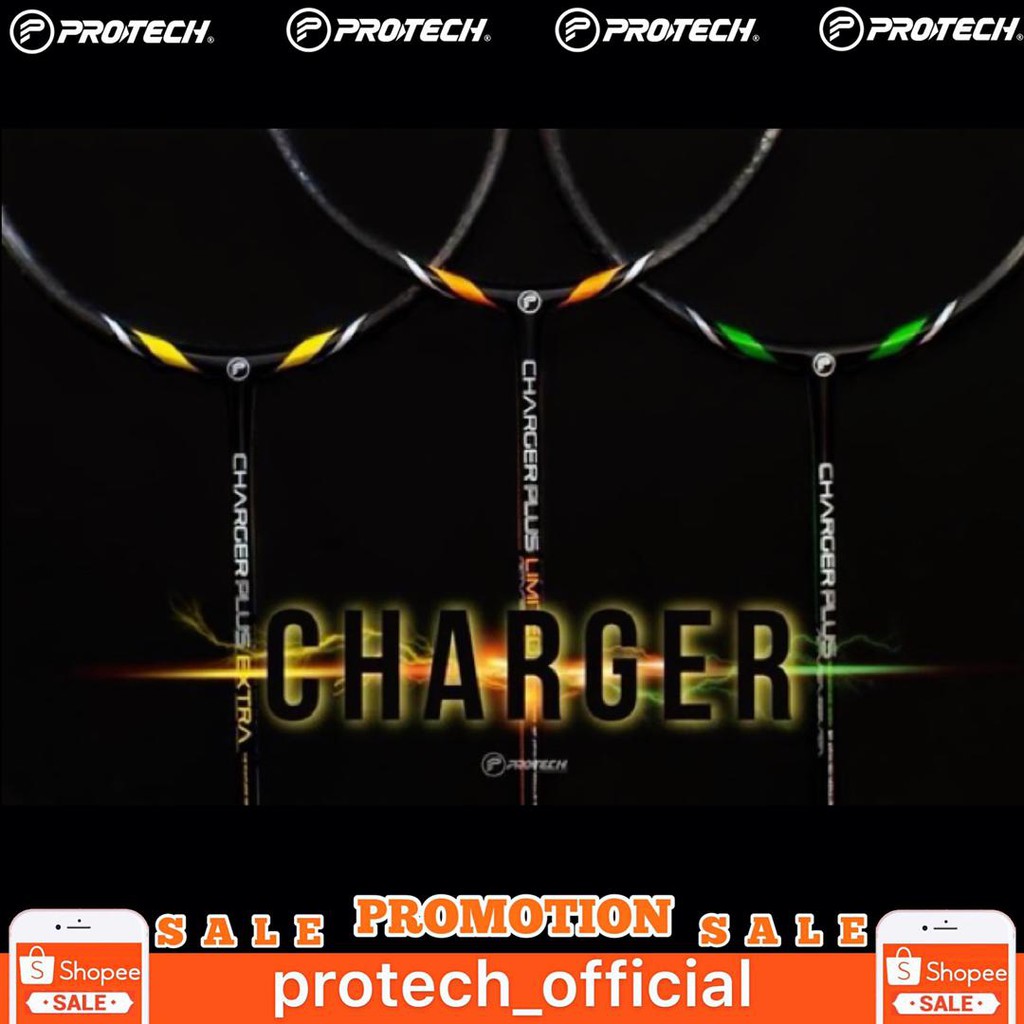 PROTECH CHARGER PLUS / CHARGER PLUS EXTRA RACKET RACQUET (FREE GRIP ...