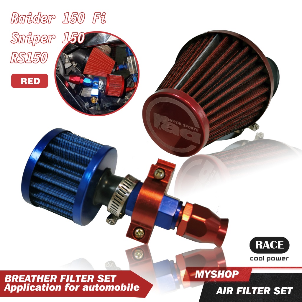 RAD Air Filter and Engine Breather Filter Set for Raider 150 Fi Sniper ...