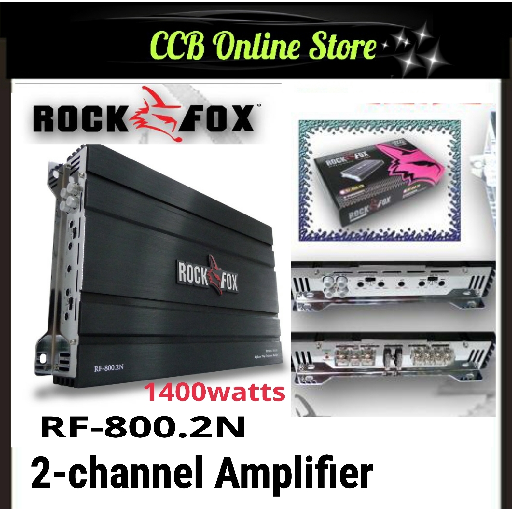 ROCKFOX RF-800.2N 2-Channel High Power Amplifier 1400watts Max | Shopee ...