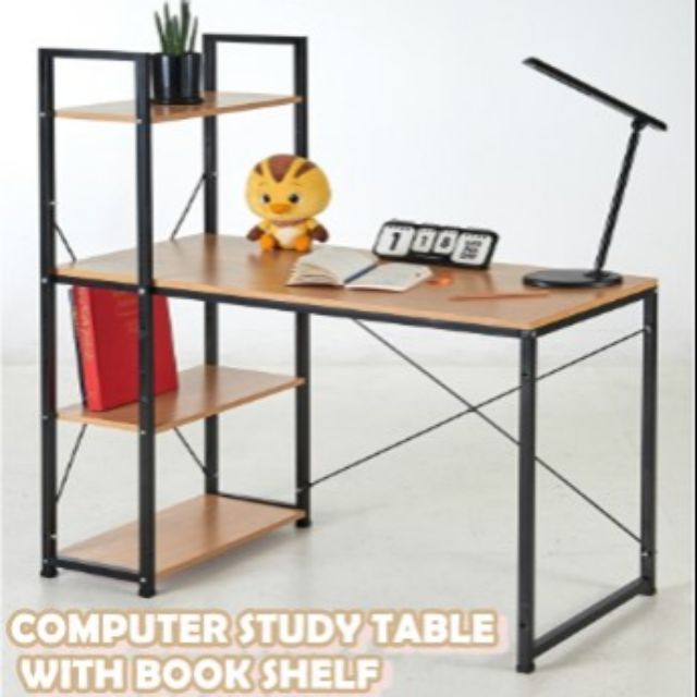 MEJA STUDY/STUDY TABLE WITH BOOK SHELF | Shopee Malaysia