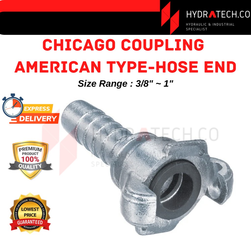[COUPLING] Carbon Steel 2-Lug Air Hose Fitting US Type With Universal ...