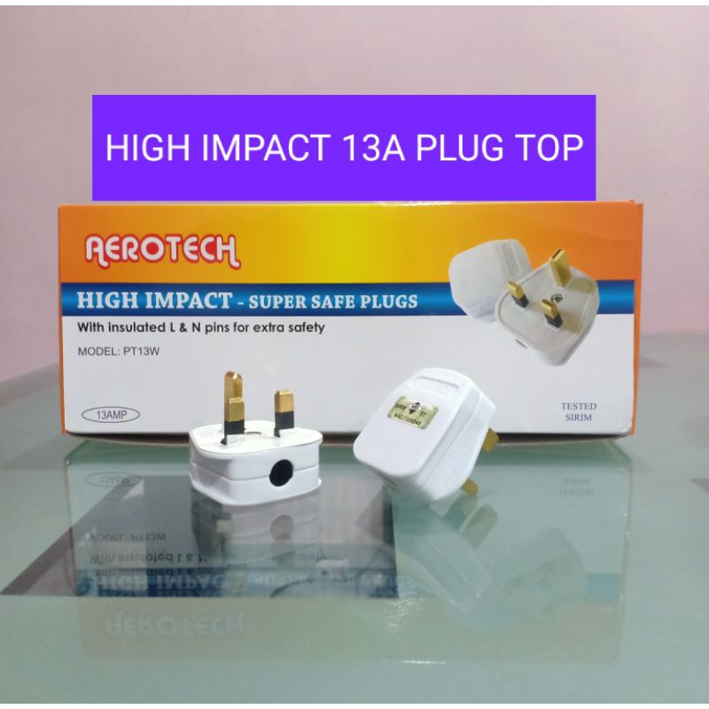 HIGH IMPACT 240V 13A SIRIM PLUG TOP/13A KEPALA PLUG SIRIM (PUTIH )/13A ...
