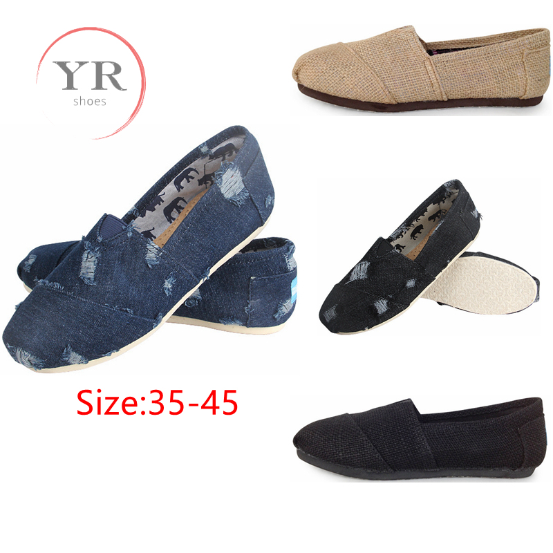 Toms Thomas Shoes Denim Shoes Pure Color Flat kasut Casual Couple ...