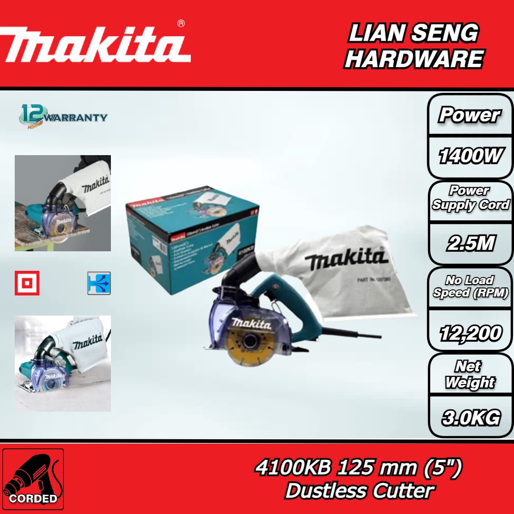 MAKITA 4100KB 125MM (5'') DUSTLESS CUTTER | Shopee Malaysia