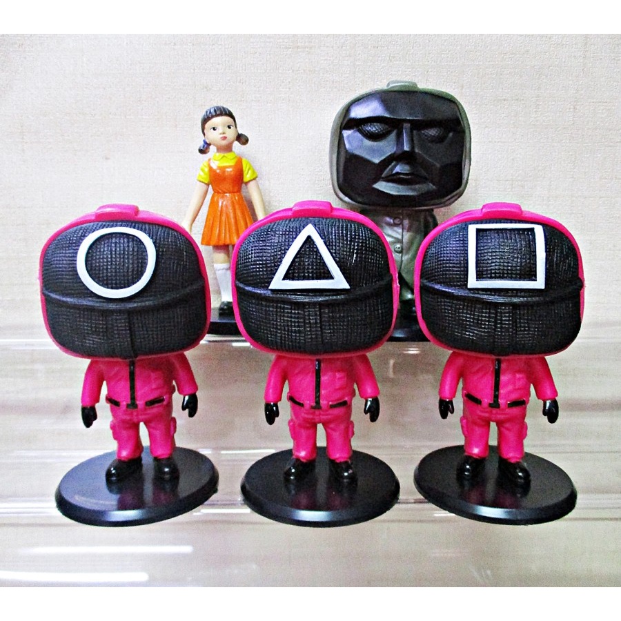 Squid Game Figure Set of 5 pcs Squidgame Cake Topper Miniature Toys ...