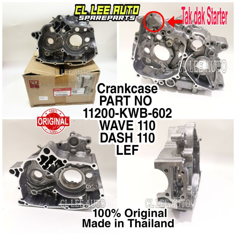 CRANKCASE KWB WAVE 110 DASH 110 LEFT RIG L / R 100% ORIGINAL HONDA MEDA ...
