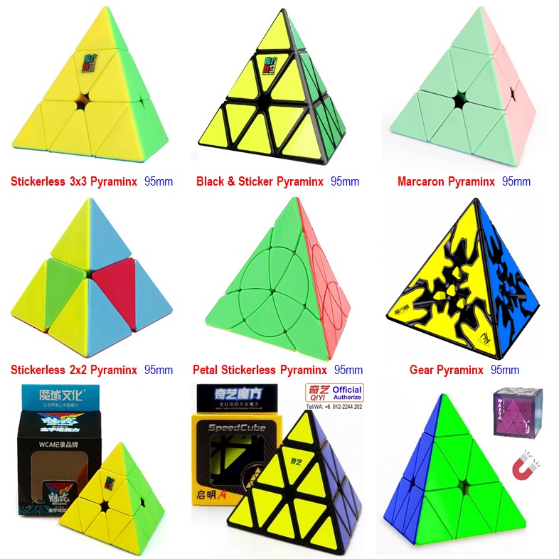Cuber M'sia Stickerless Pyraminx 3x3 2x2 Macaron Gear & Clover MFG2036 ...