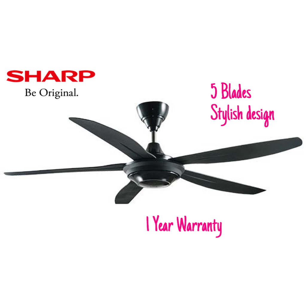 Sharp Ceiling Fan PJC116BK 5 Blades With Remote Control | Shopee Malaysia