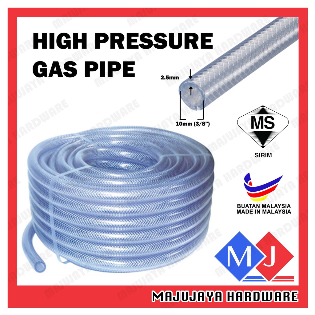 Gas Pipe Transparent Net Hose Gas Hose Double Layer Getah Gas Paip ...