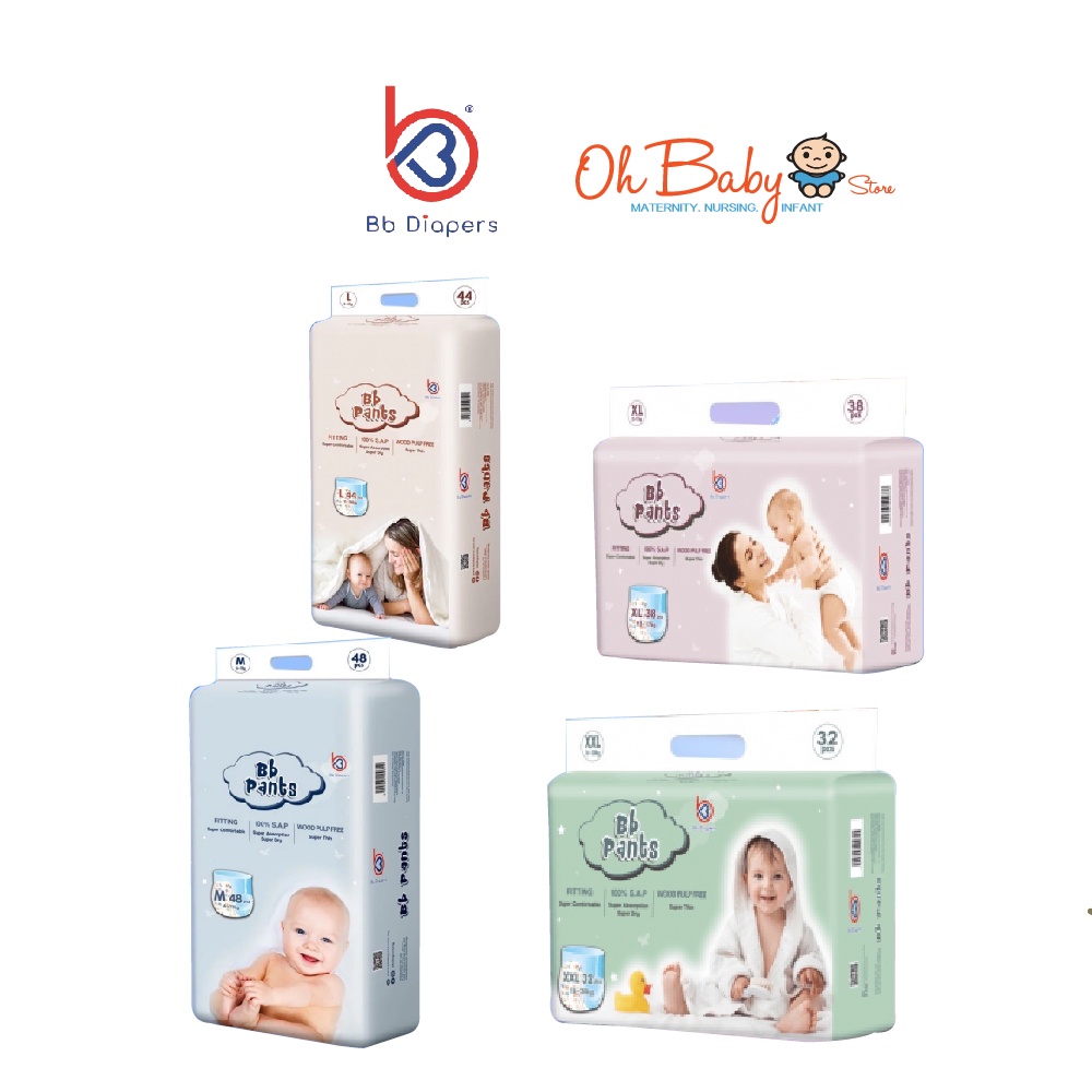 BB Diapers Baby Pants Diapers - Size M, L, XL and XXL exp date 27/7 ...