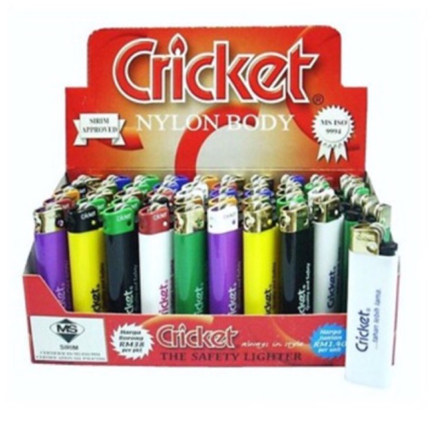 Cricket Lighter (ORIGINAL) Made in Malaysia, Disposable Gas Lighter ...