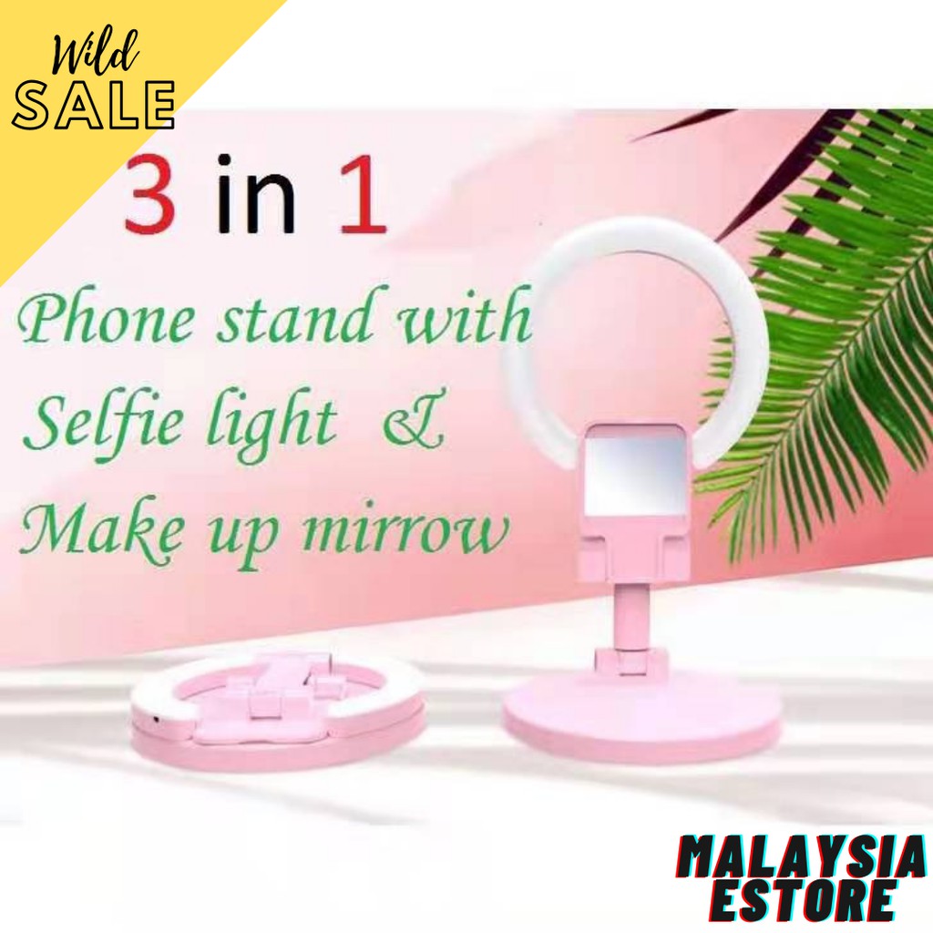 💋Ready stock 💋Rechargeable 3 mode LED Light Makeup Beauty Makeup Mirror ...