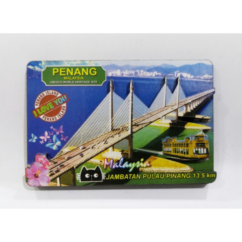 [W1] Penang & Kuala Lumpur, Malaysia Wooden Fridge Magnets. | Shopee ...