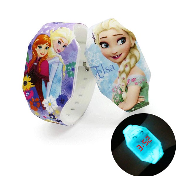 Luminous Children Watches Girls Cartoon Pattern Princess Elsa Frozen ...