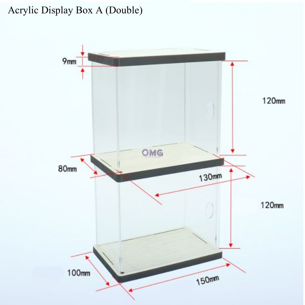 Display Box with Wood Board and Door 1 Level Display Box Double Level ...