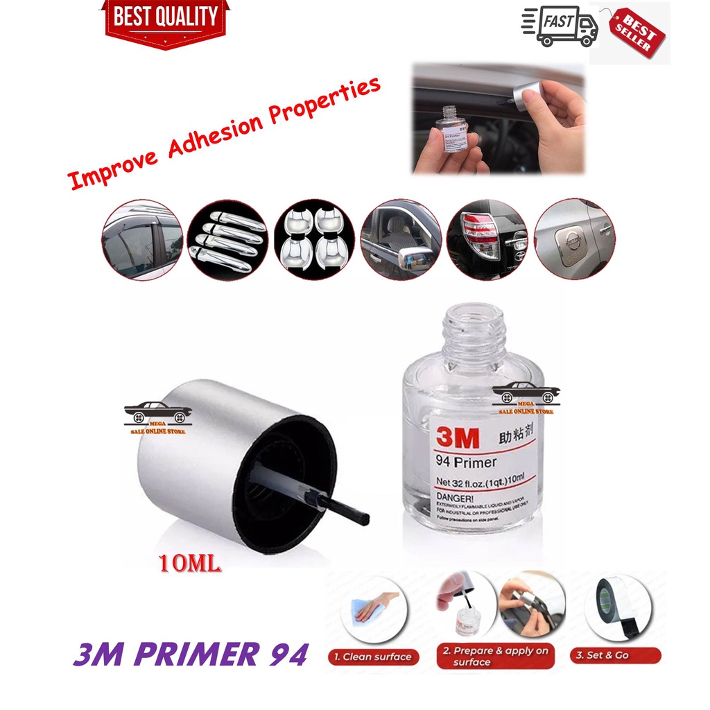 Genuine 3M Double Side Tape Promoter 94 Primer Applicator 10ml | Shopee ...