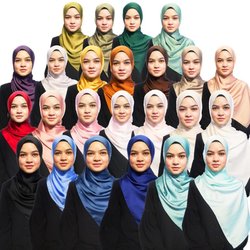 UMMIRIAZ : Zandra Selendang Panjang Plain Daripada Fabrik Satin Yang Ringan Dan Mudah Digayakan ...