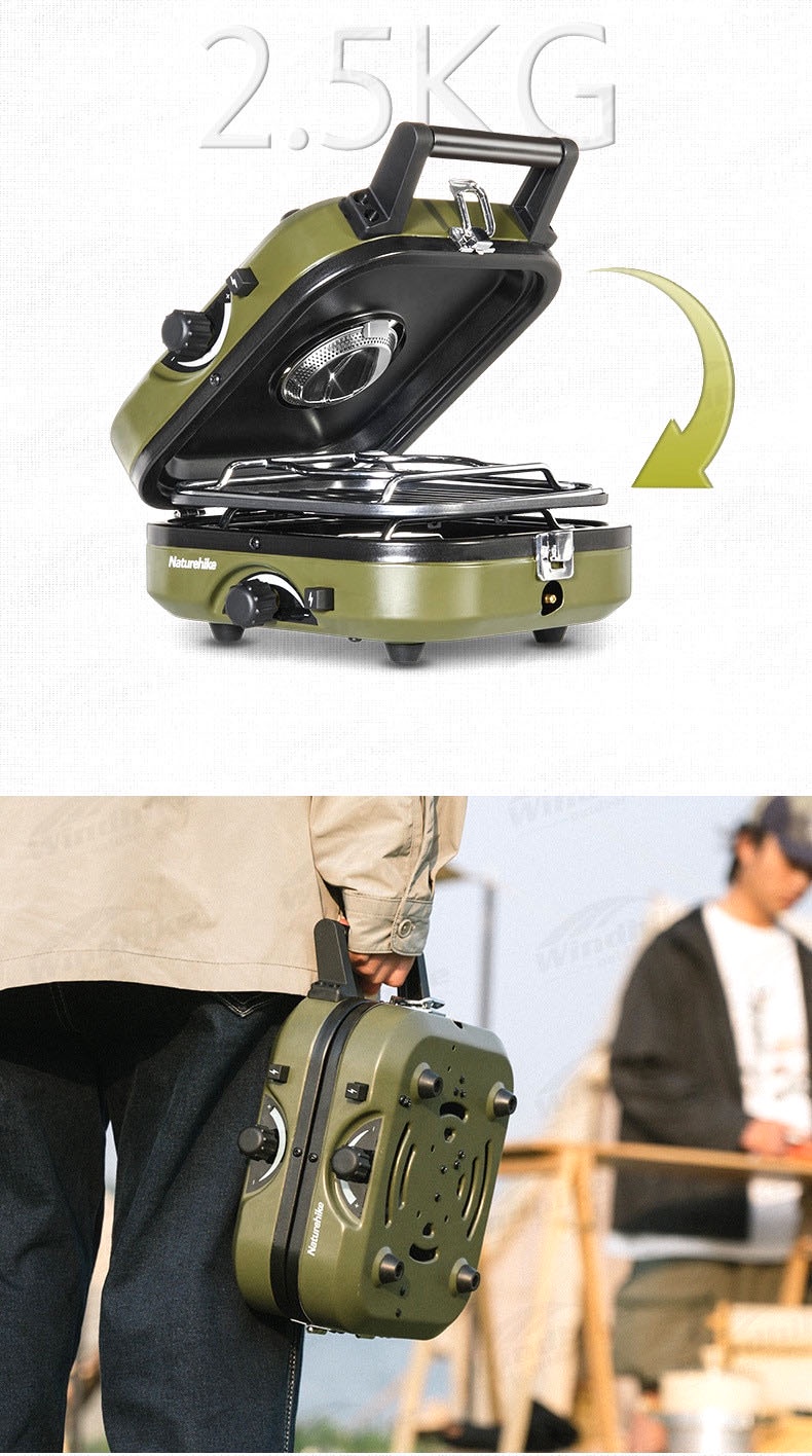 Naturehike Portable Double Head Furnace Gas Stove Foldable 2300W ...