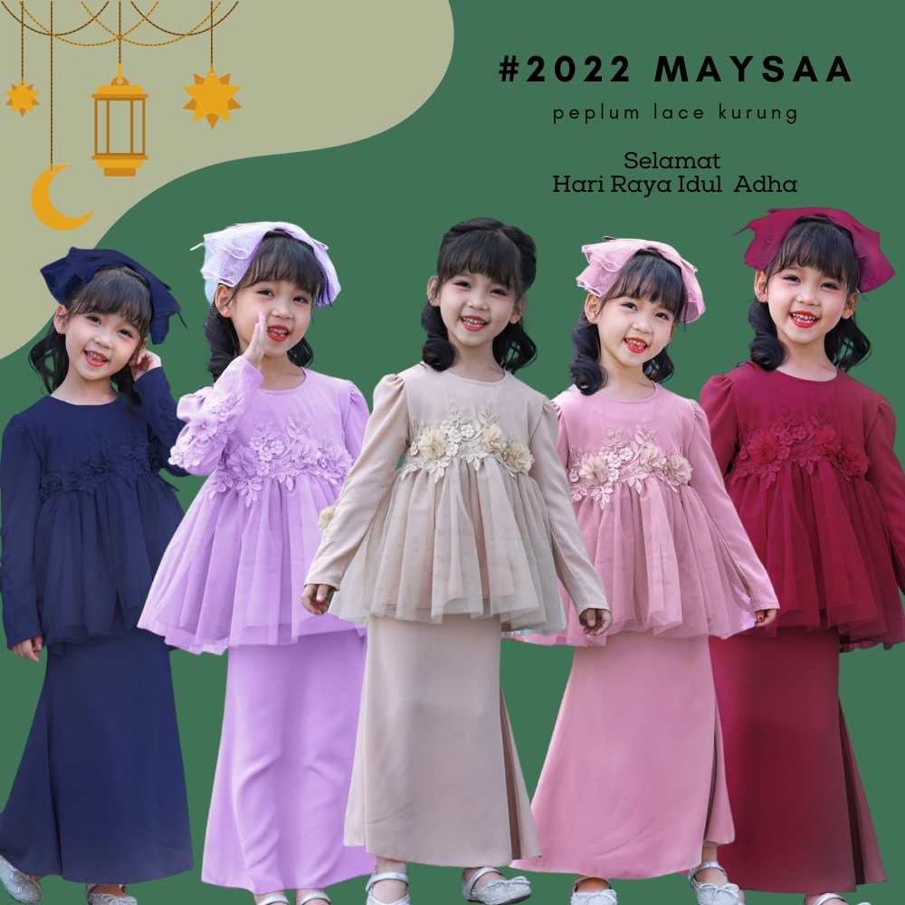 Baju Raya Maysaa Kids Peplum Kurung Age 2-9Y Hari Raya Baju Kurung ...