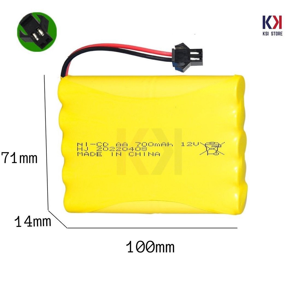 700mAh Ni-CD Rc Rechargeable Battery Bateri Kereta Kontrol 12v 9.6v 8 ...