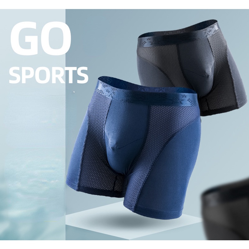 Men's Boxer Double-Layer Inner Gear Lengthened Sports Anti-Wear Modal ...