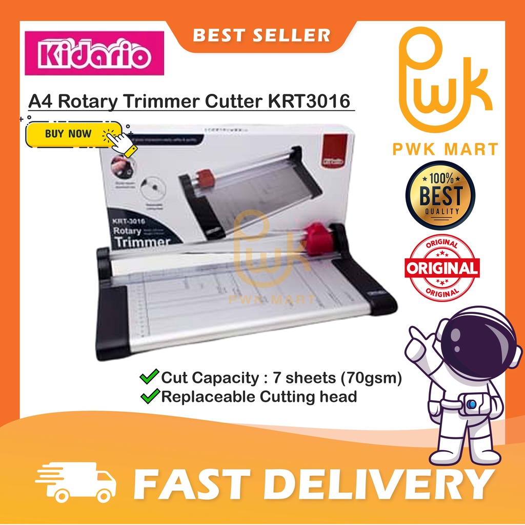 A4 Rotary Trimmer Cutter Kidario/Paper Cutter (KRT-3016) /Replaceable cutting head | Shopee Malaysia