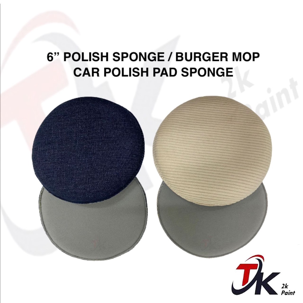 6" POLISH SPONGE / BURGER MOP/ CAR POLISH PAD SPONGE / COMPOUND POLISH ...