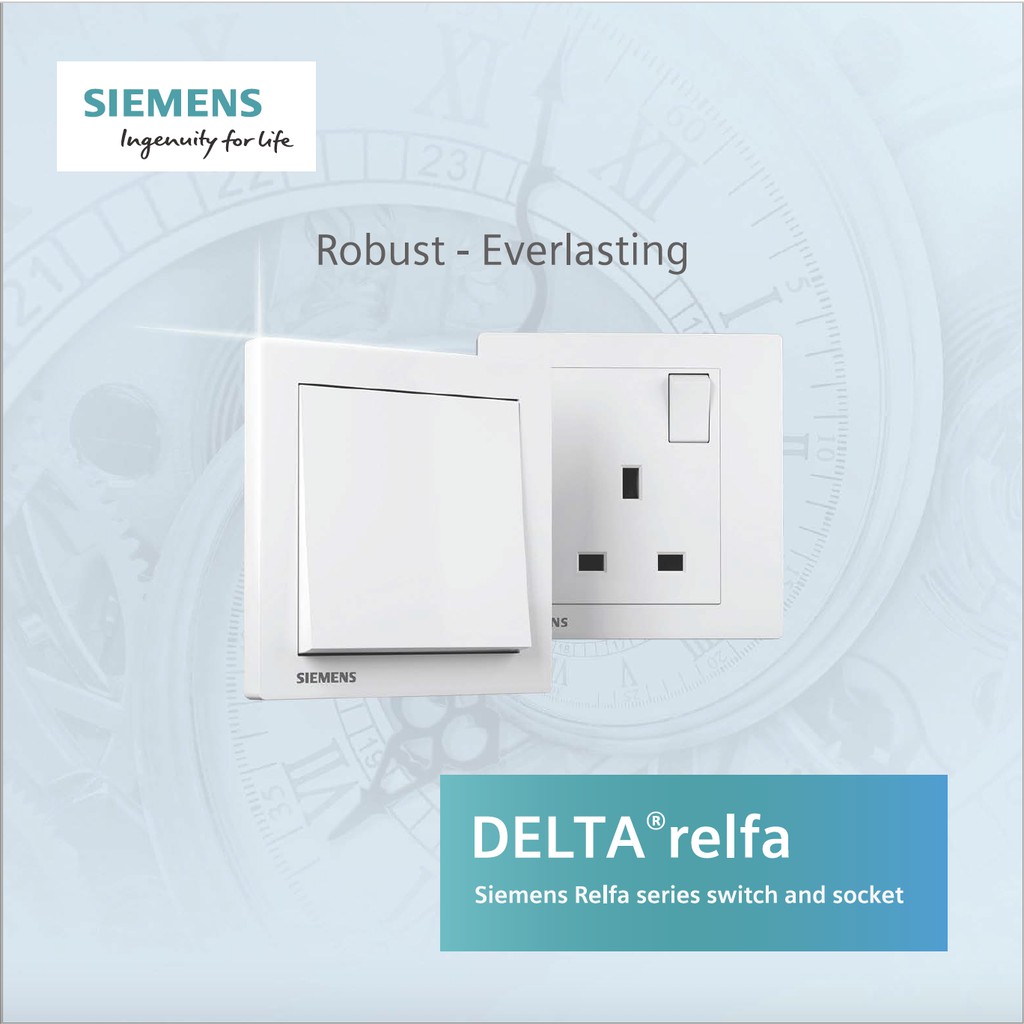 Siemens DELTA Relfa 10AX 1 Gang Switches /door bell switch , White | Shopee Malaysia