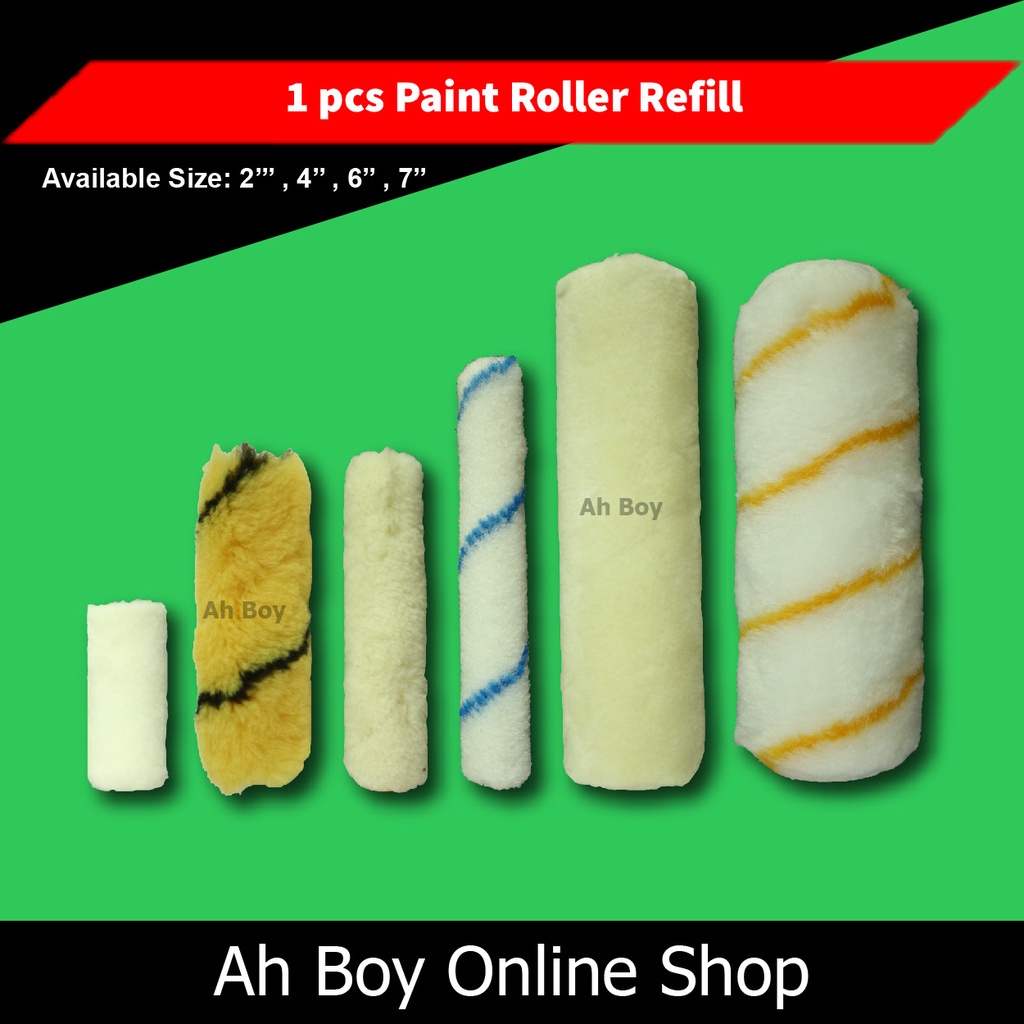 Paint Roller Refill ( 2" / 4'' / 6'' / 7'' ) Painting Wall Wood Metal ...
