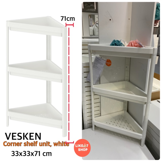 IK VESKEN Corner shelf unit white 33x33x71 cm Shopee Malaysia