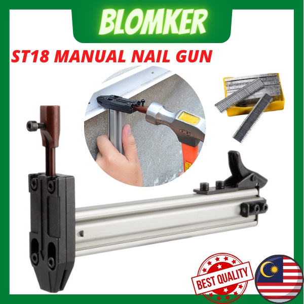 ST18 Manual Nail Gun Woodworking Nailer Wainscoting Concrete Furniture ...