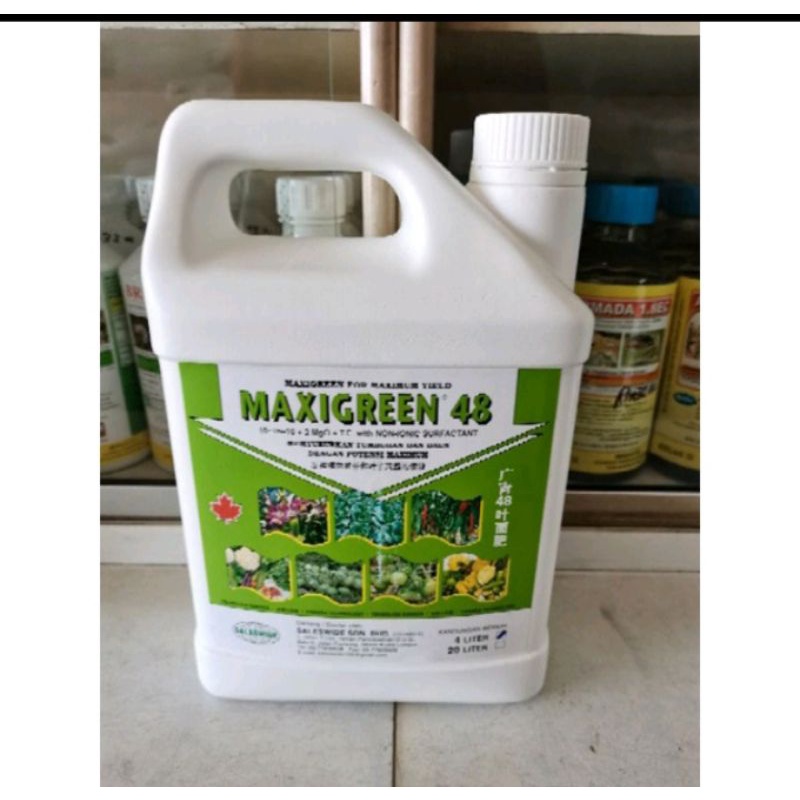 4L MAXIGREEN 48 16-16-16+2MgO+TE/Hijau Pokok/Baja Foliar Subur/Lebat ...
