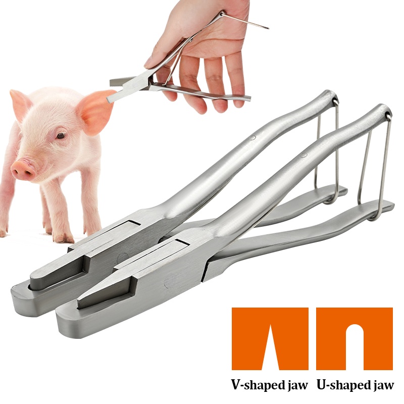 🔥Ready stock🔥 Stainless Steel Pig Ear Notching Plier V-shaped U-clip ...