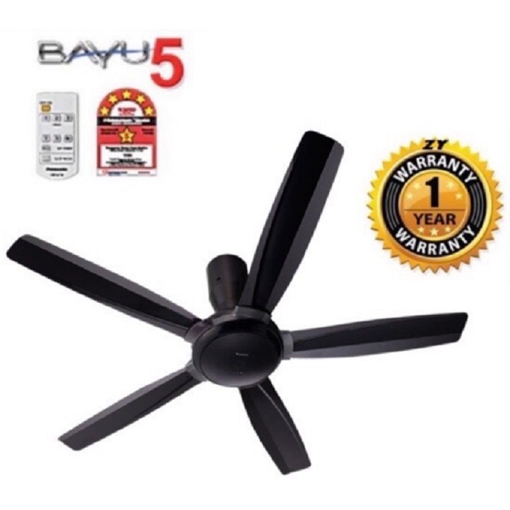 Panasonic Bayu 5 56" 5 Blades Ceiling Fan F-M14DZ (Black) | Shopee Malaysia
