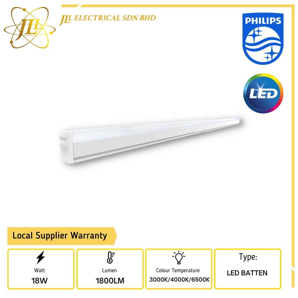 PHILIPS LINEAR 18W 1800LM 1100MM LED BATTEN [3K/4K/65K] | Shopee Malaysia